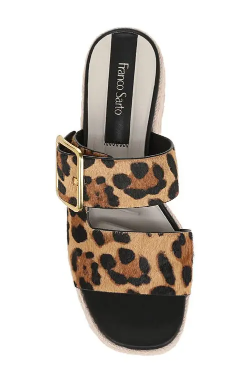 Franco Sarto Taziana Calf Hair Wedge Sandal - Camel
