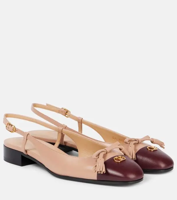 Valentino Garavani Valet Du Roi Leather Slingback Flats - Multicoloured