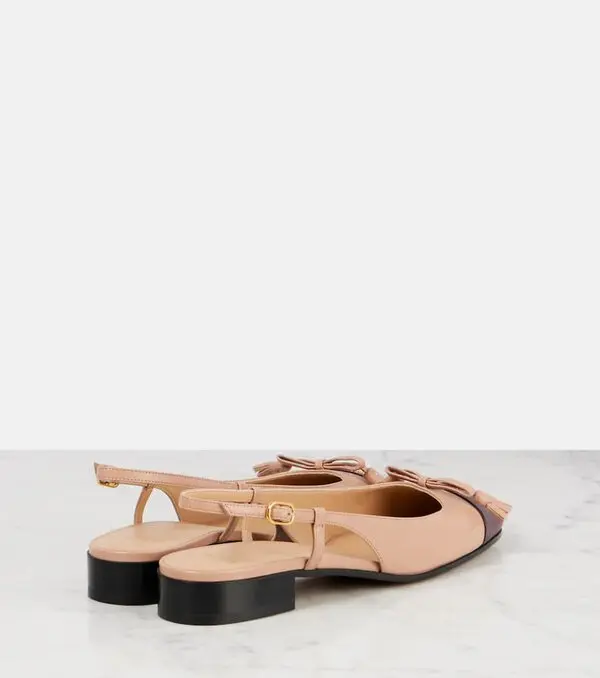 Valentino Garavani Valet Du Roi Leather Slingback Flats - Multicoloured