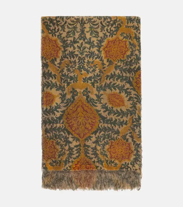THE HOUSE OF LYRIA Apoteosi Fringed Linen Jacquard Tablecloth - Beige