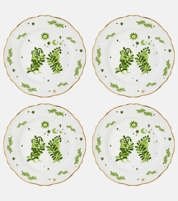 BITOSSI Eden Set Of 4 Porcelain Dinner Plates - Multicoloured