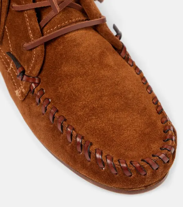 Paris Texas Indiana Fringed Suede Ankle Boots - Brown