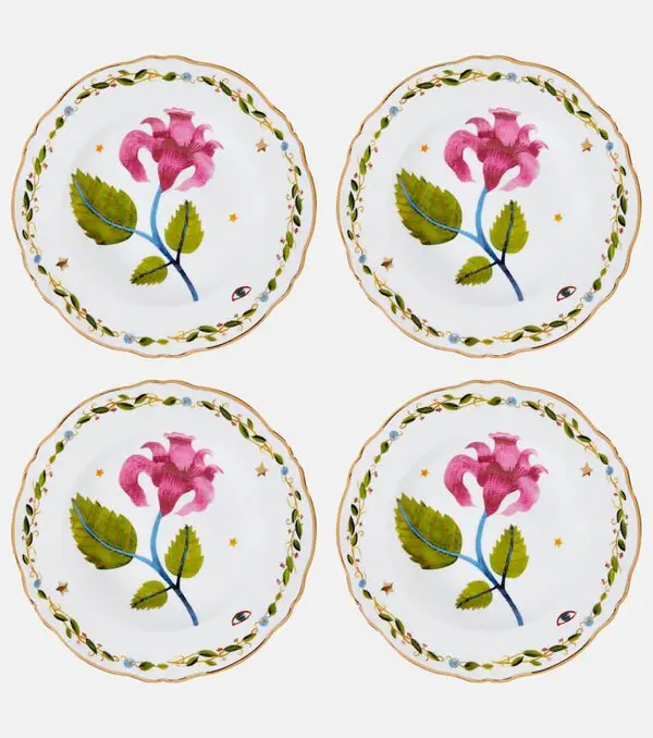 BITOSSI Fabula Set Of 4 Porcelain Soup Plates - Multicoloured
