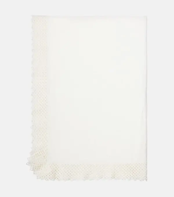 ONCE MILANO Macramé Linen Tablecloth - White