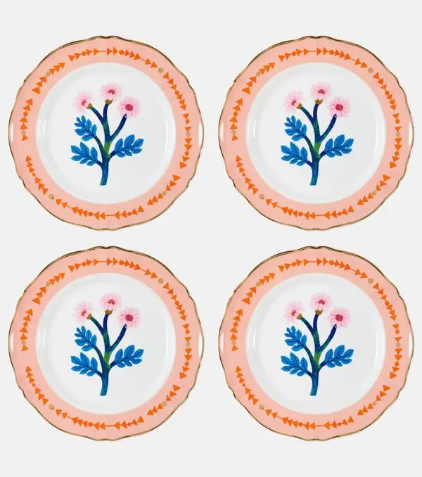 BITOSSI Botanica Set Of 4 Porcelain Dinner Plates - Multicoloured