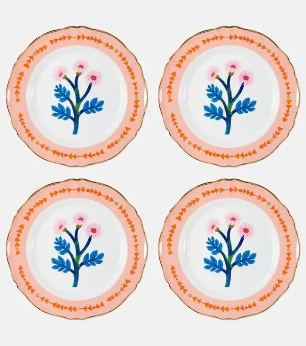 BITOSSI Botanica Set Of 4 Porcelain Dinner Plates - Multicoloured
