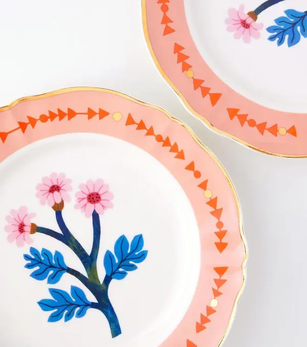 BITOSSI Botanica Set Of 4 Porcelain Dinner Plates - Multicoloured