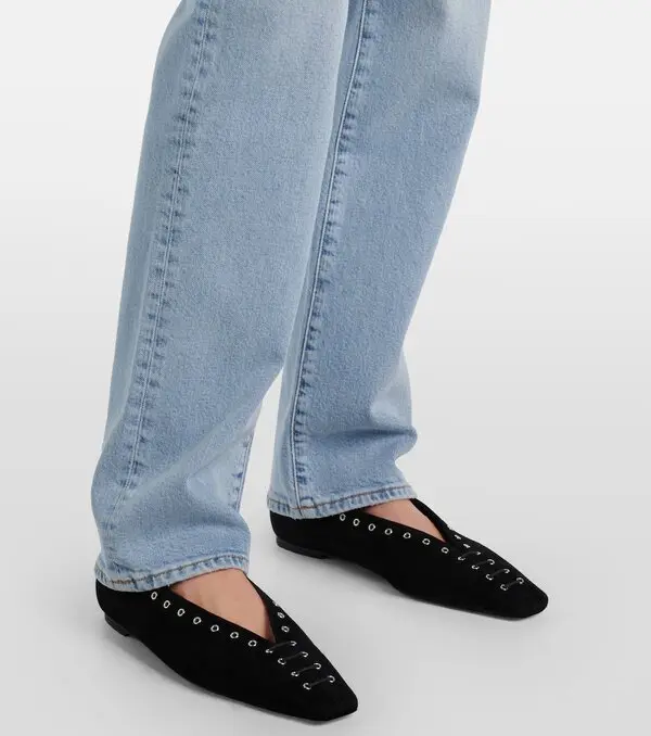 FRAME Ruler High-rise Straight Jeans - Blue