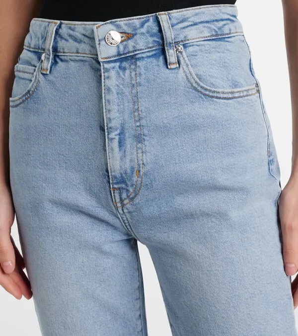 FRAME Ruler High-rise Straight Jeans - Blue