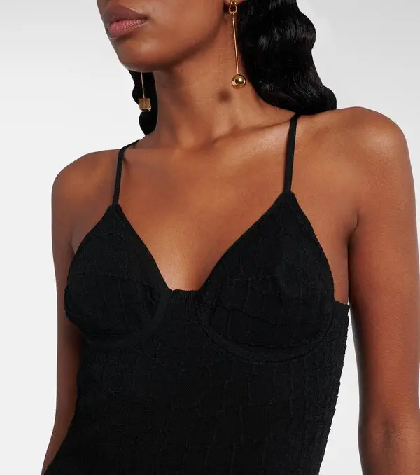 Jacquemus Scala Knitted Minidress - Black