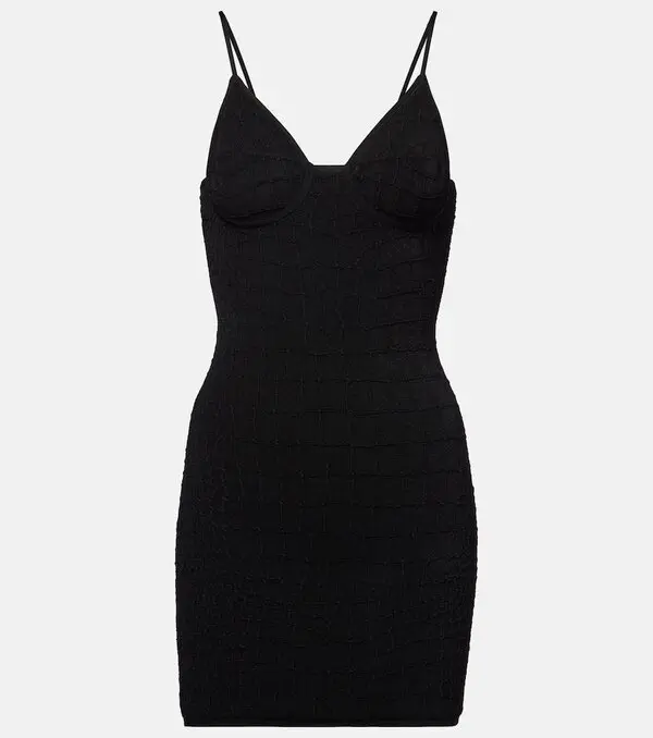Jacquemus Scala Knitted Minidress - Black