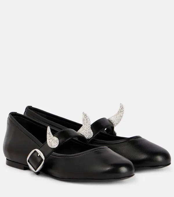 Coperni X Disney® Mary Jane Flats With Embellished Horns