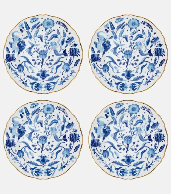 BITOSSI Marino Set Of 4 Porcelain Dinner Plates - Multicoloured