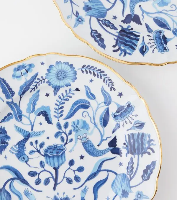 BITOSSI Marino Set Of 4 Porcelain Dinner Plates - Multicoloured