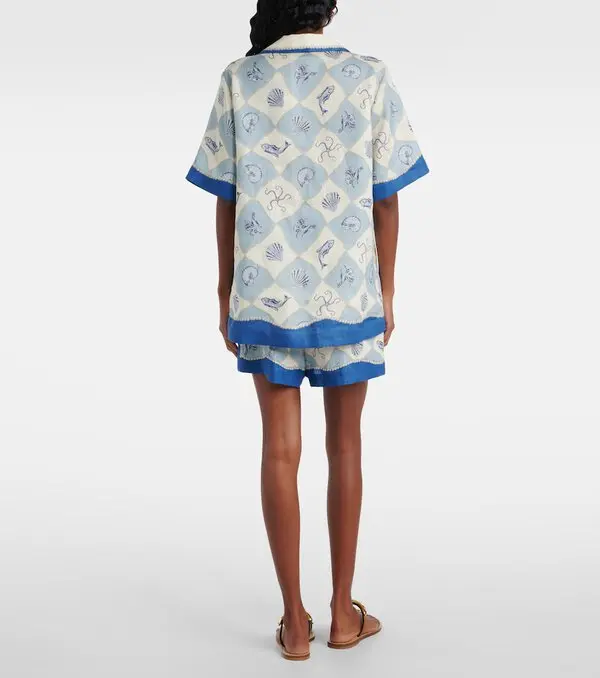 ALEMAIS Alémais Pia Printed Linen Shirt