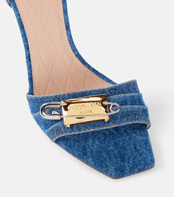 Balmain Logo Denim Sandals