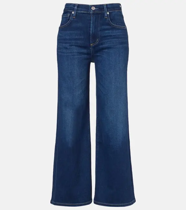 Citizens Of Humanity Lyra Cropped Wide-leg Jeans In Andante - Blue
