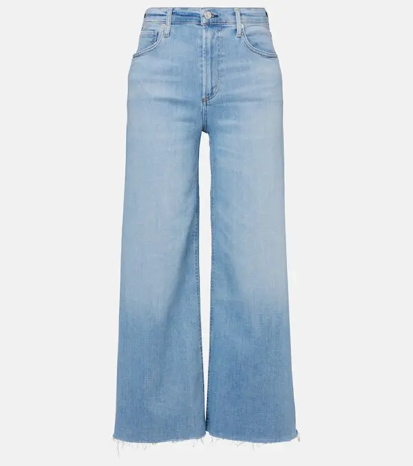 Citizens Of Humanity Lyra Cropped Wide-leg Jeans In Andante - Blue