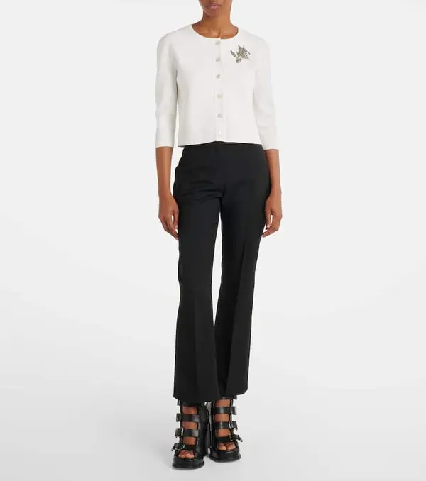 Alexander McQueen Kickback Wool Flared Pants