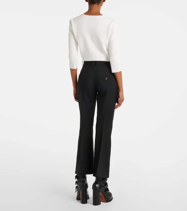 Alexander McQueen Kickback Wool Flared Pants