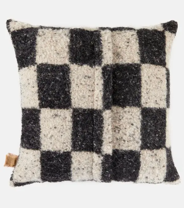 THE HOUSE OF LYRIA Ronce Checked Wool-blend Cushion