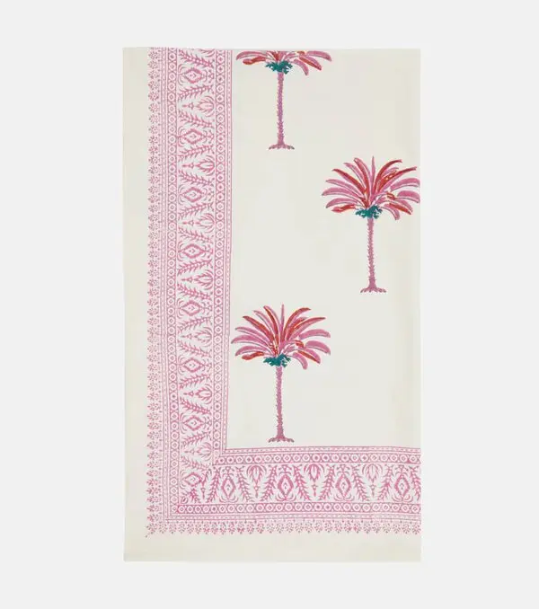 LES-OTTOMANS Printed Cotton Tablecloth - Pink
