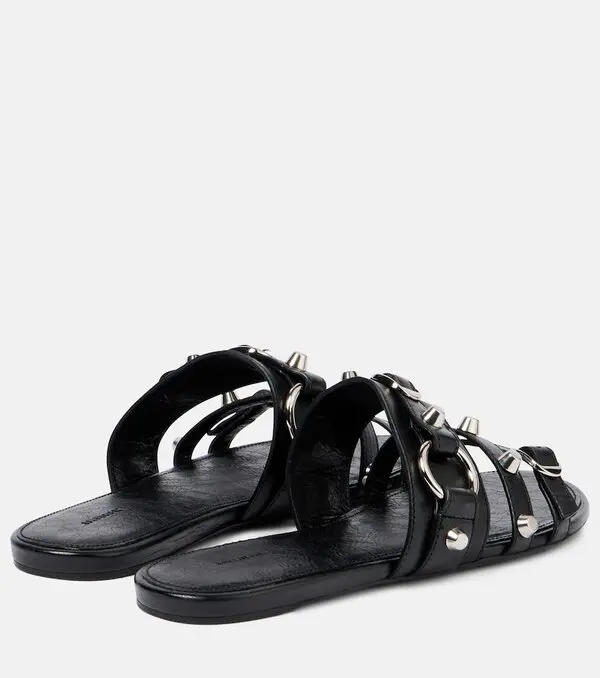 Balenciaga Leather Sandals - Black