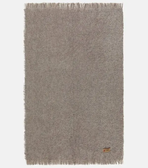 THE HOUSE OF LYRIA Madornale Mohair And Wool-blend Throw - Grey
