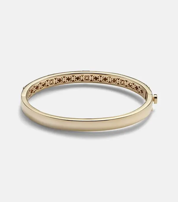 SYDNEY EVAN Heart 14kt Bangle With Diamonds