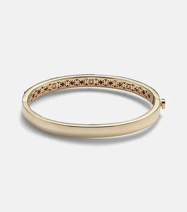 SYDNEY EVAN Heart 14kt Bangle With Diamonds