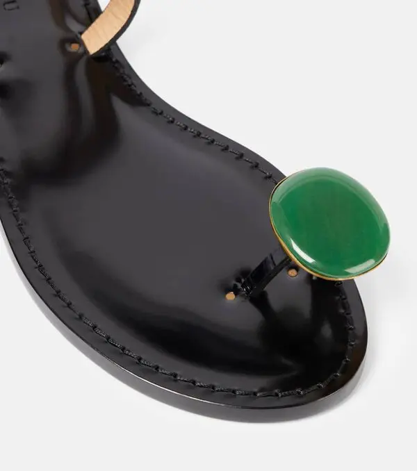 AMANU Embellished Leather Sandals