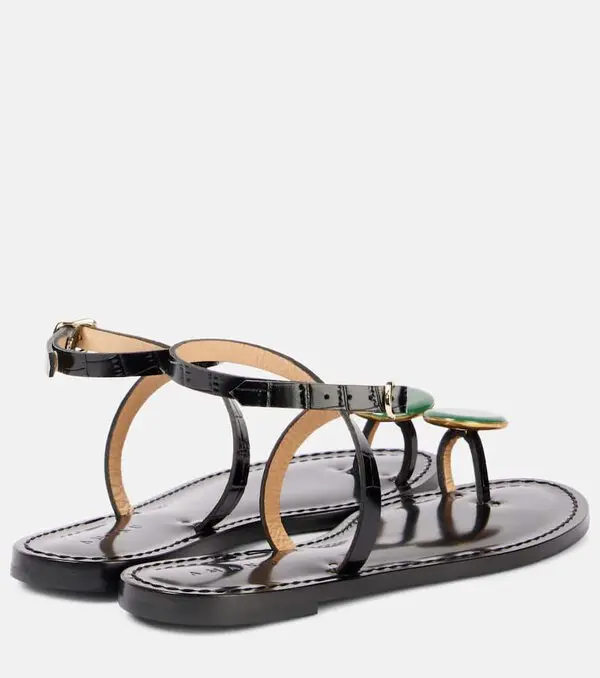 AMANU Embellished Leather Sandals