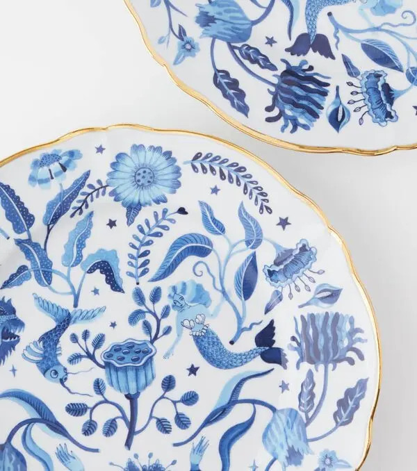 BITOSSI Marino Set Of 4 Porcelain Dinner Plates