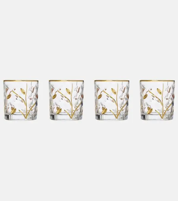 LES-OTTOMANS Set Of 4 Crystal Tumblers - Multicoloured