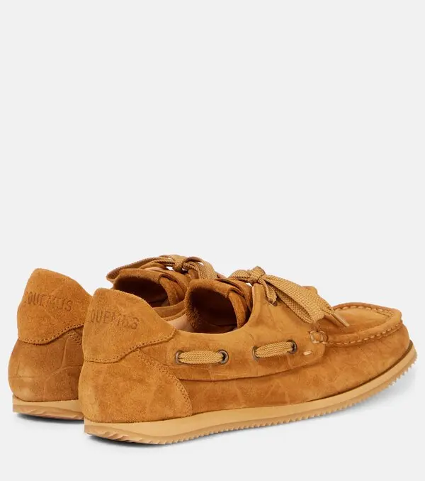 Jacquemus Batto Croc-effect Suede Boat Shoes