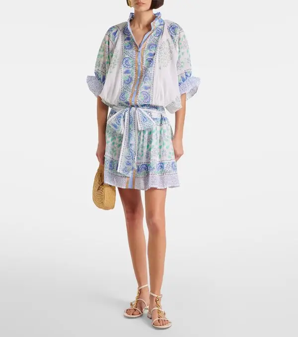 JULIET DUNN Paisley Cotton Minidress