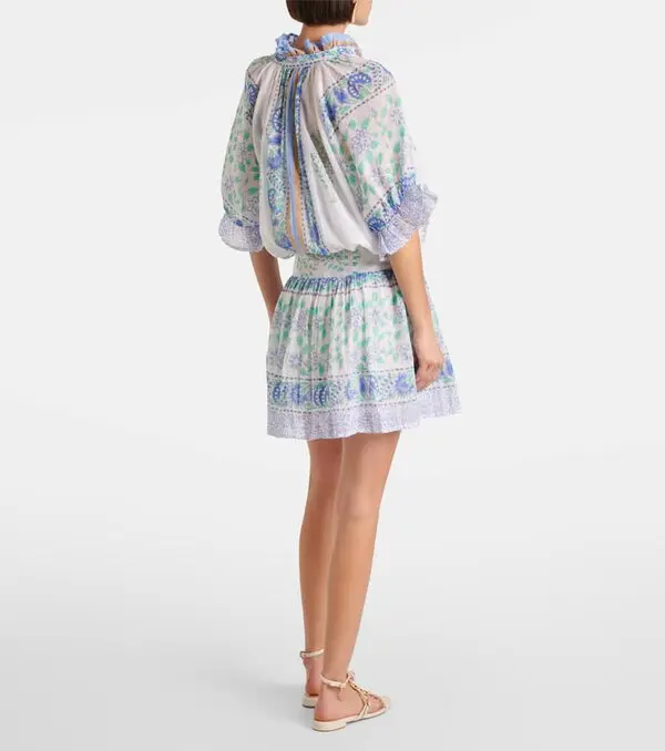 JULIET DUNN Paisley Cotton Minidress