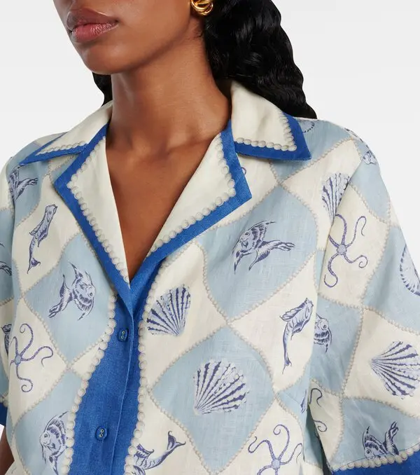 ALEMAIS Pia Printed Linen Shirt