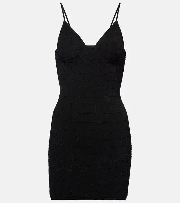 Jacquemus Scala Knitted Minidress - Black