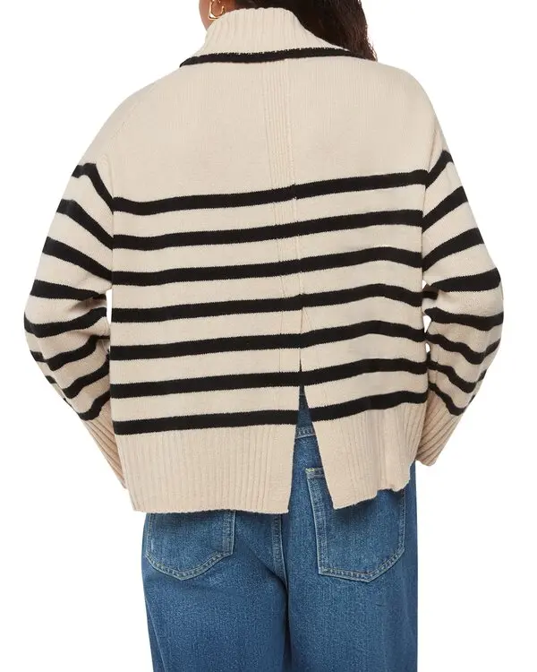 Whistles Wool Striped Turtleneck Sweater - Ivory/multi