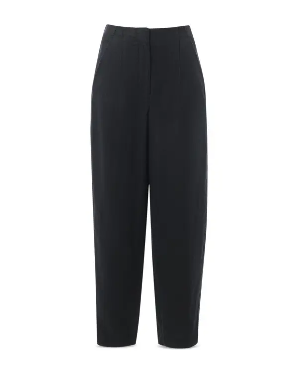 Whistles Linen Barrel Leg Trousers - Black