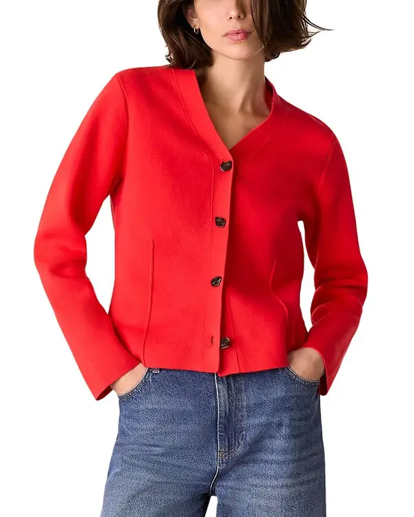 Whistles Seam Detail Cardigan - Red