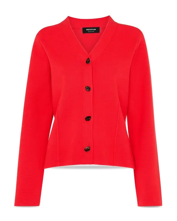 Whistles Seam Detail Cardigan - Red