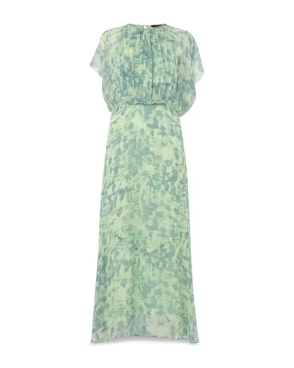 Whistles Dashed Brush Marks Midi Dress - Green Multi