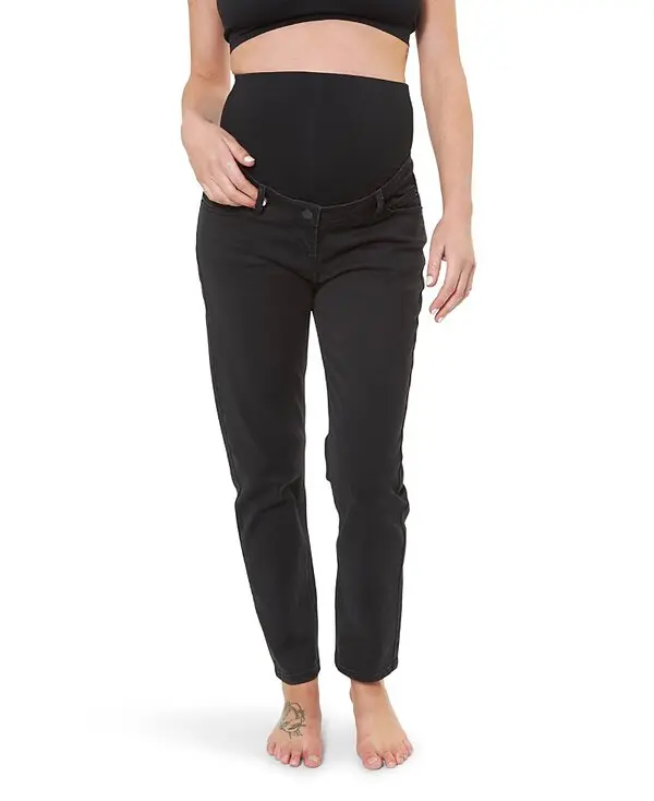 RIPE MATERNITY Hunter Over Bump Crop Jean - Black