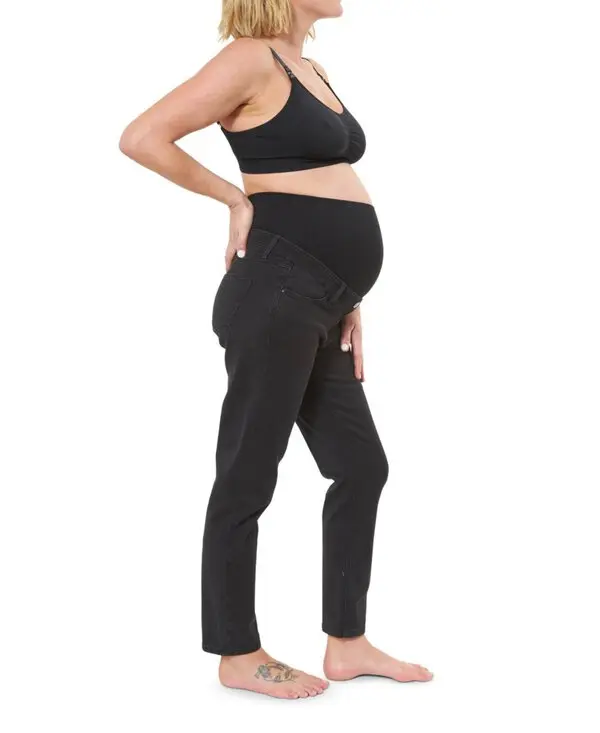 RIPE MATERNITY Hunter Over Bump Crop Jean - Black