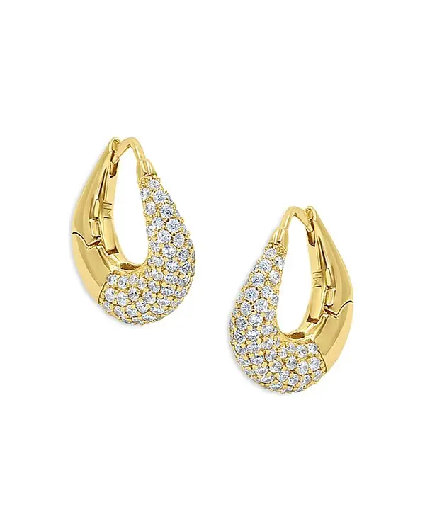 JACKIE MACK Muse Pave Oval Hoop Earrings - Gold