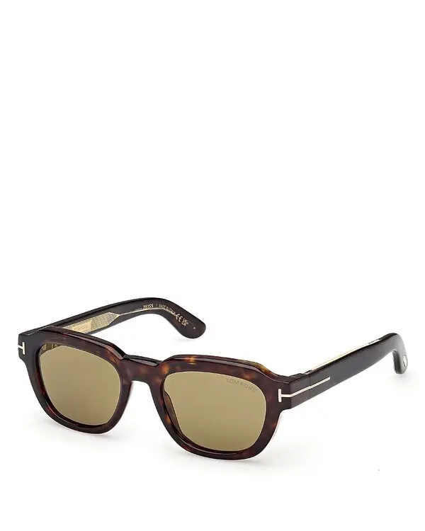 TOM FORD Icon Collection Square Sunglasses, 52mm - Havana/green