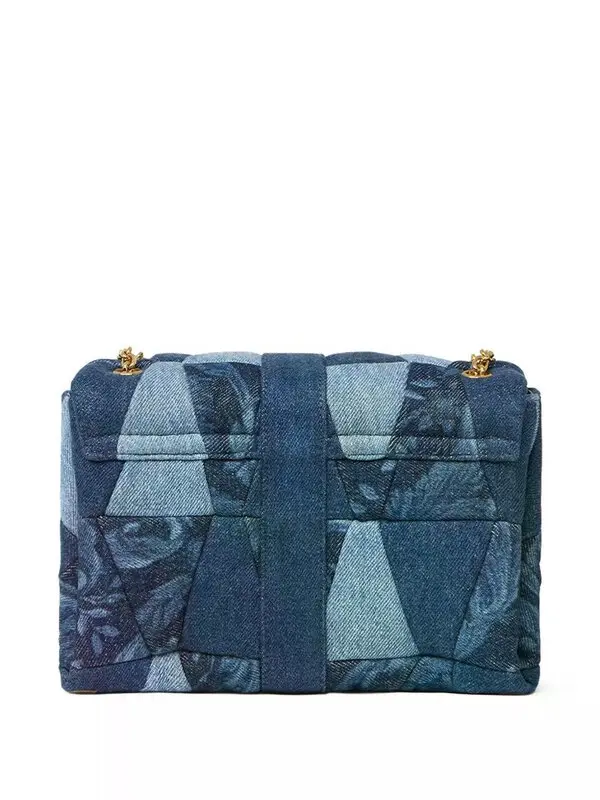 Versace Kleio Denim Quilted Shoulder Bag - Blue