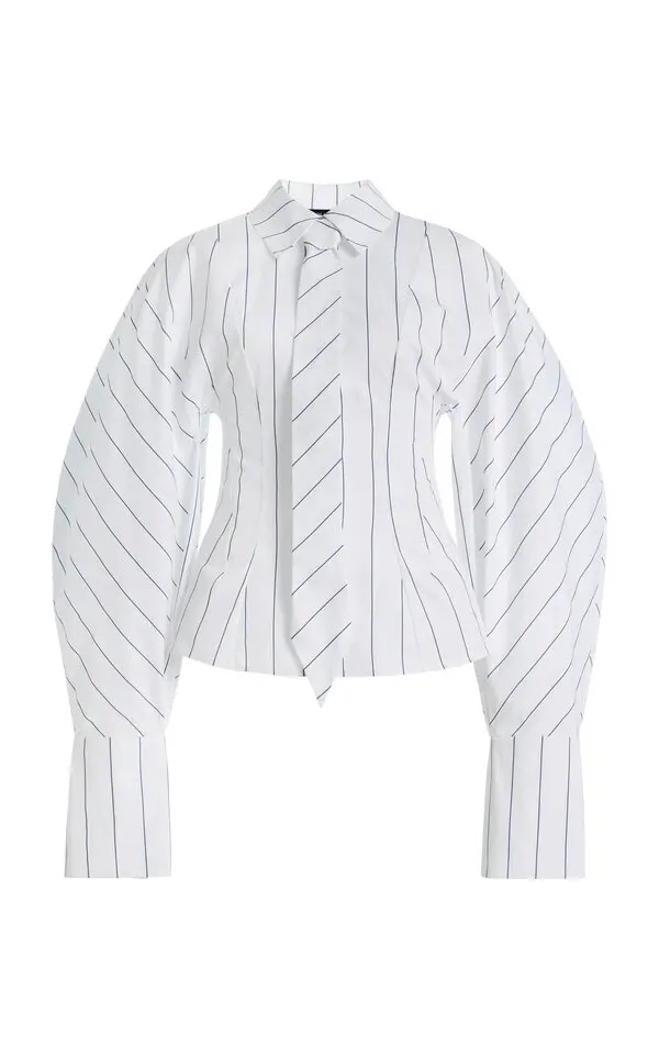 A.W.A.K.E. Mode Tie-detailed Shirt - Stripe